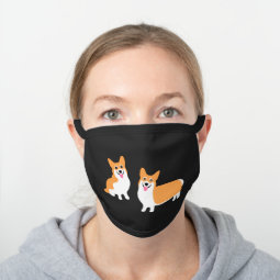 Cute Pembroke Welsh Corgi Quarantine Pets Black Cotton Face Mask | Zazzle