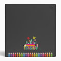 Cute Pencils Teacher Name Classroom Binder | Zazzle