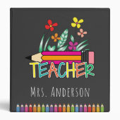 Cute Pencils Teacher Name Classroom Binder | Zazzle