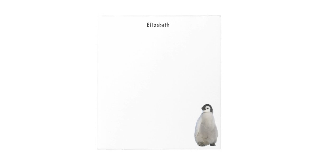 Cute Penguin Animal Personalized Name Notepad | Zazzle