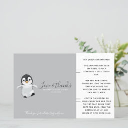 Cute Penguin Baby Shower Candy Bar Wrapper | Zazzle
