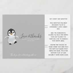 Cute Penguin Baby Shower Candy Bar Wrapper | Zazzle