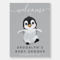 Cute Penguin Baby Shower Welcome Sign | Zazzle