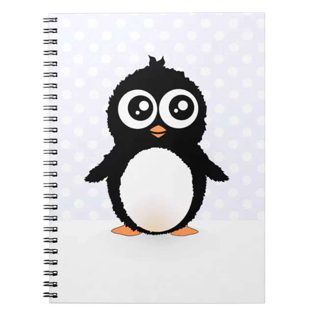 Cute penguin cartoon notebook | Zazzle