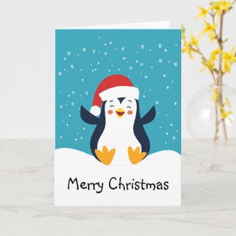 Cute Penguin Christmas Greeting Card | Zazzle