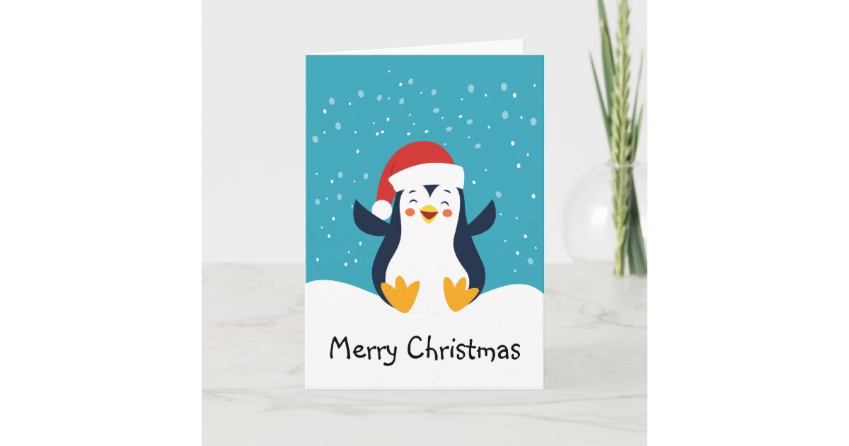 Cute Penguin Christmas Greeting Card | Zazzle