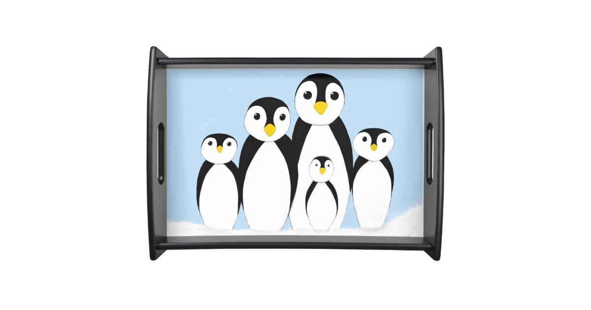 Cute Penguin Family Serving Tray | Zazzle