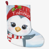 Cute Penguin Large Christmas Stocking | Zazzle