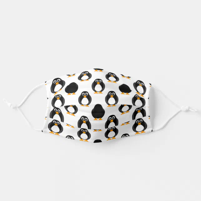 Cute Penguin Pattern Adult Cloth Face Mask | Zazzle