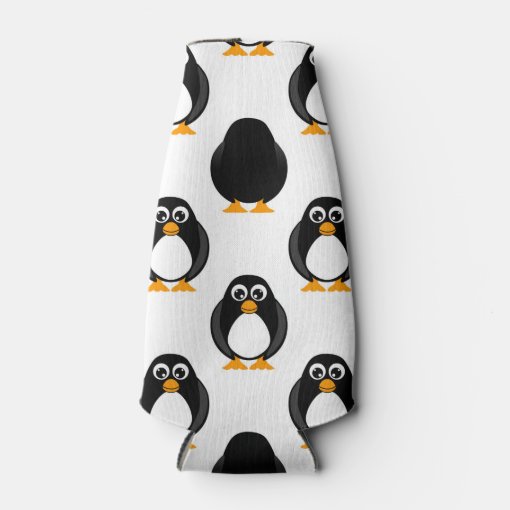 Cute Penguin Pattern Bottle Cooler | Zazzle