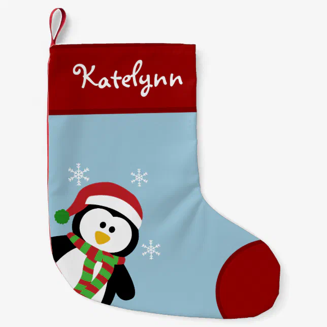 Cute Penguin Personalized Christmas Stocking | Zazzle