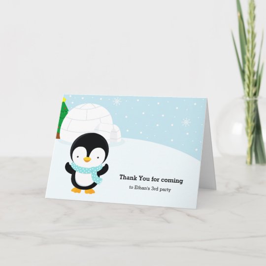 Cute penguin thank you card | Zazzle.com