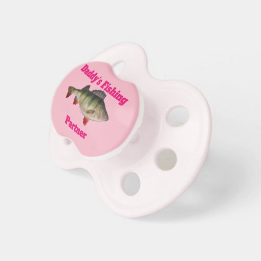 Cute Perch Fishing Fish Daddy's Fishing Partner Pacifier | Zazzle