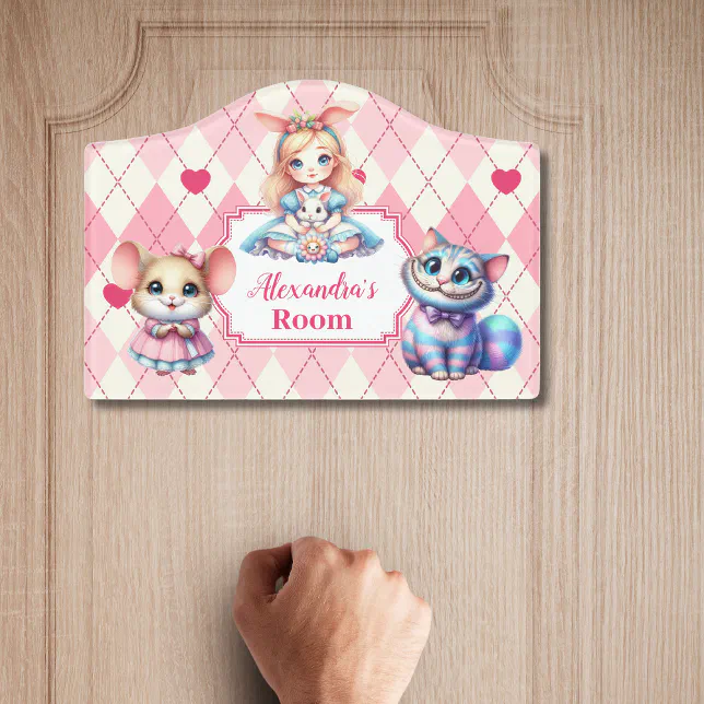 Cute Personalized Alice in Wonderland Door Sign | Zazzle
