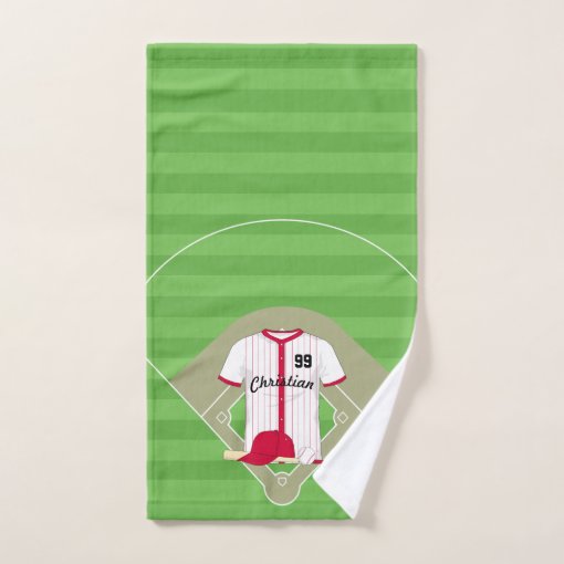 Cute Personalized Baseball Bath Towel Set | Zazzle