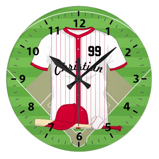 Cute Personalized Baseball Large Clock | Zazzle.com