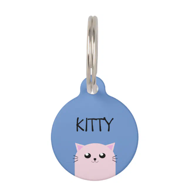 Cute Personalized Cat Pet ID Tag | Zazzle