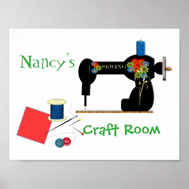 Cute Personalized Craft Room Sign | Zazzle