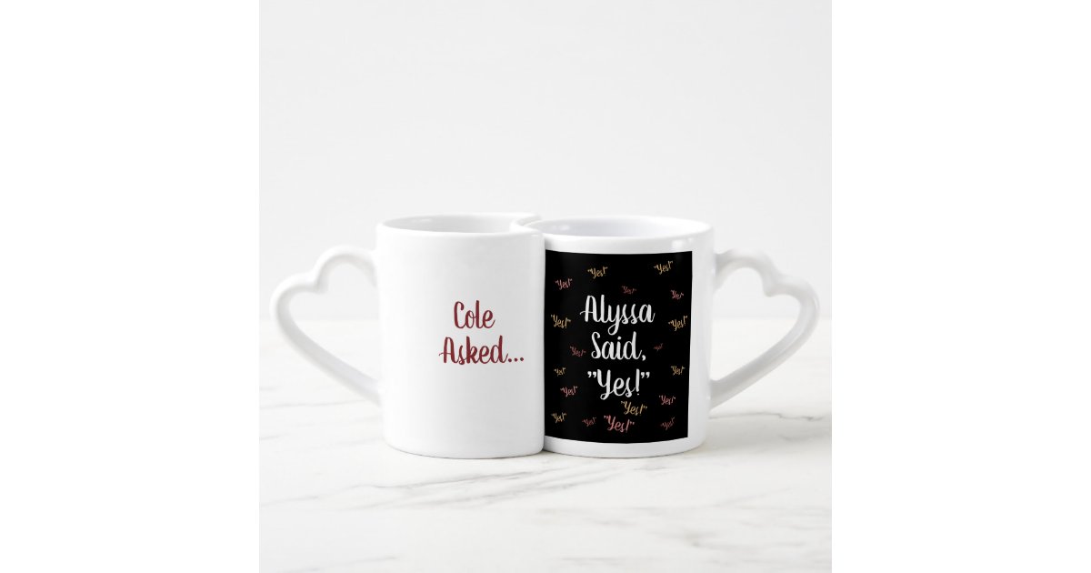 Cute Personalized Engagement Mug Set | Zazzle
