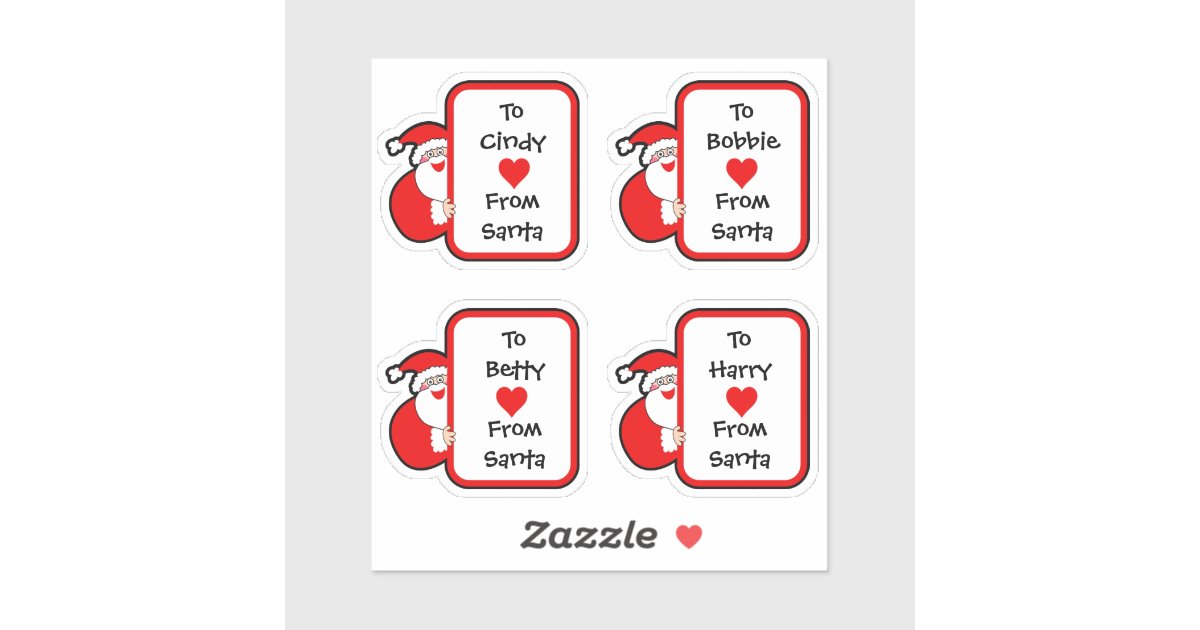 Cute Personalized From Santa Stickers | Zazzle