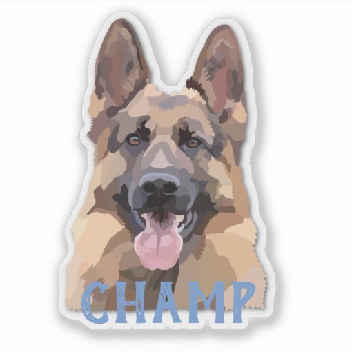Cute Personalized German Shepherd Dog Sticker | Zazzle