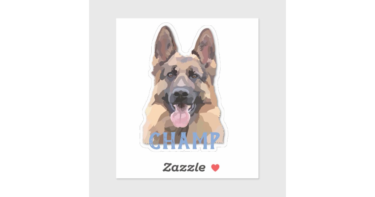 Cute Personalized German Shepherd Dog Sticker | Zazzle