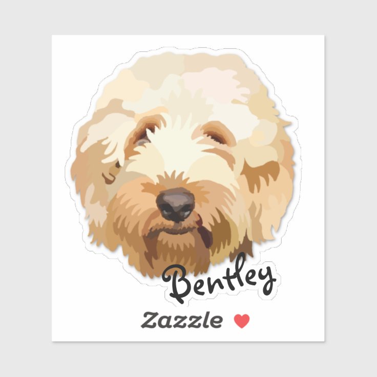 Cute Personalized Golden Doodle Sticker Dog Gift | Zazzle