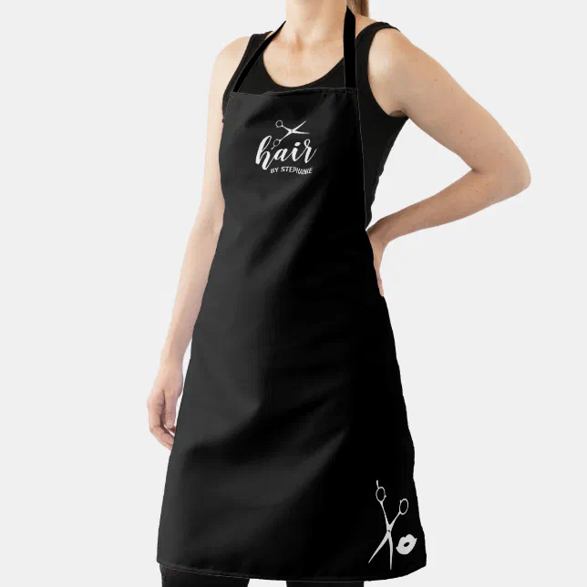 Cute Personalized Hair By Hairdresser Apron | Zazzle
