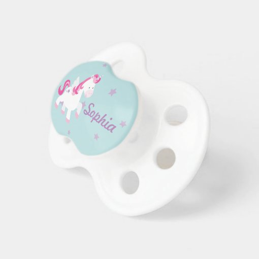 Cute Personalized Magical Unicorn Baby Pacifier | Zazzle