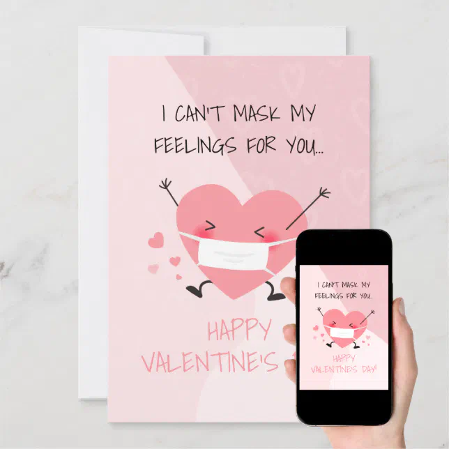 Cute Personalized Pandemic Valentine's Day Heart Holiday Card | Zazzle