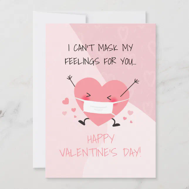 Cute Personalized Pandemic Valentine's Day Heart Holiday Card | Zazzle
