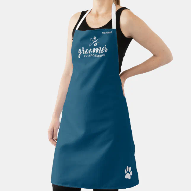 Cute Personalized Pet Groomer Extraordinaire Apron | Zazzle