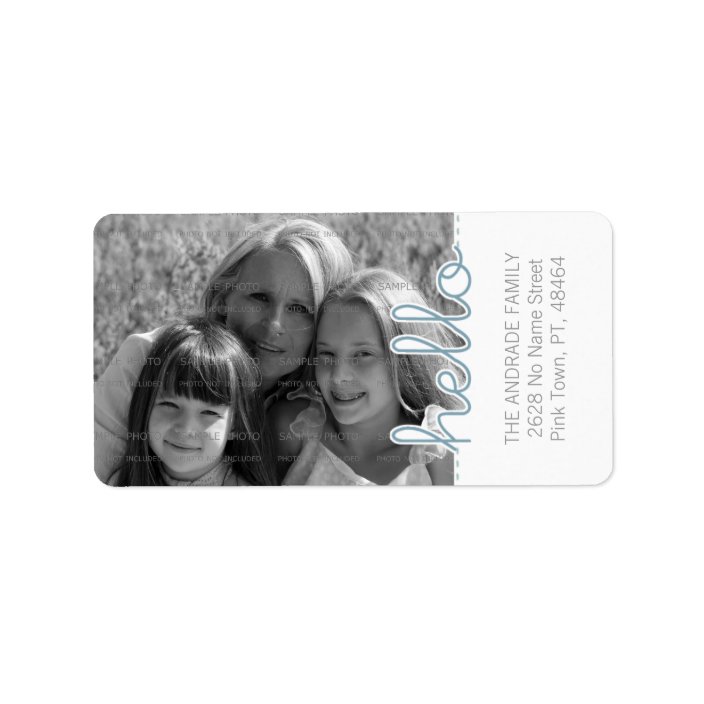 Cute Personalized Photo Address Labels | Hello | Zazzle.com
