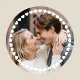 Cute Personalized Photo Custom Color Love Heart Classic Round Sticker ...