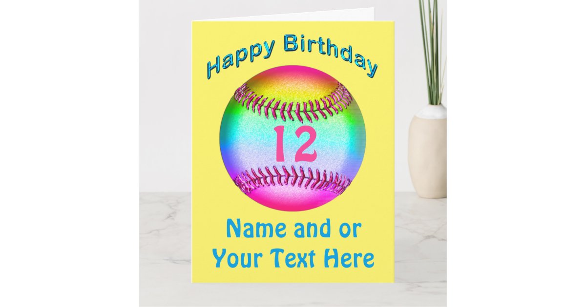 Cute Personalized Softball Cards BIG Card | Zazzle