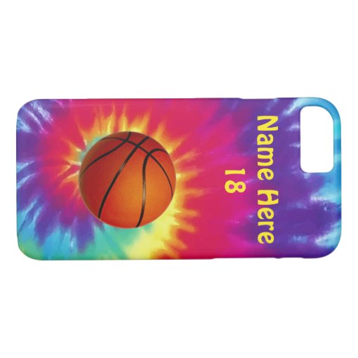 Cute Personalized Tie Dye Basketball Phone Cases | Zazzle