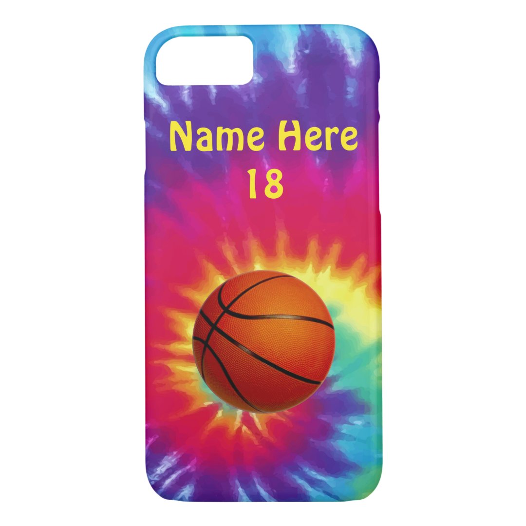 Cute Personalized Tie Dye Basketball Phone Cases | Zazzle