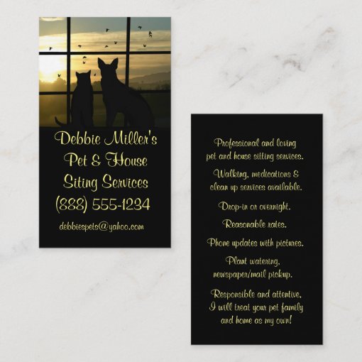 Cute Pet and House Sitting Business Cards | Zazzle