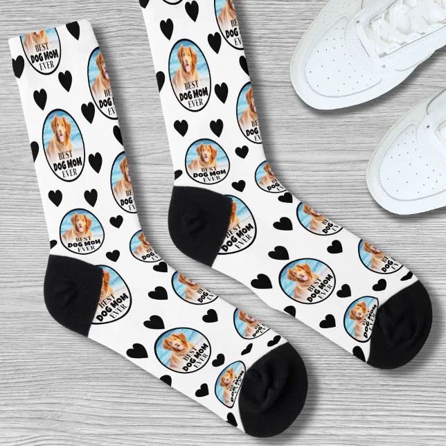 Cute Pet Dog Mom Custom Photo Socks | Zazzle