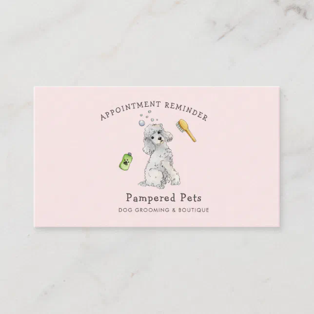 Cute Pet groomer Appointment reminder Business Card | Zazzle
