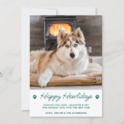 Cute Pet Photo Happy Howlidays Dog Lover Christmas Holiday Card | Zazzle
