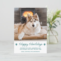 Cute Pet Photo Happy Howlidays Dog Lover Christmas Holiday Card | Zazzle