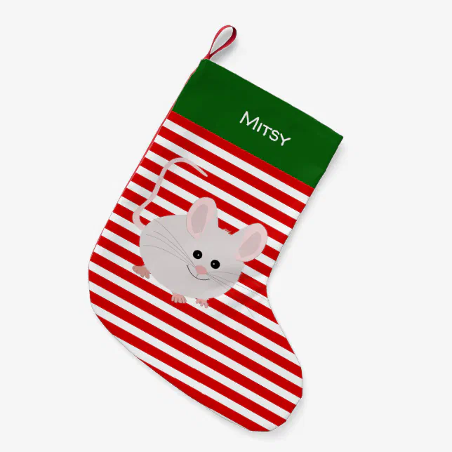 Cute Pet White Mouse Christmas Stocking | Zazzle