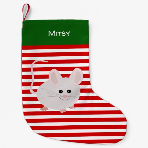 Cute Pet White Mouse Christmas Stocking | Zazzle