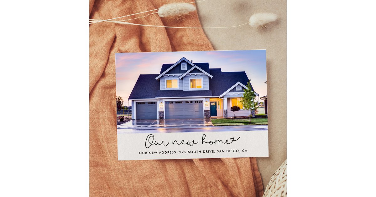 Cute photo moving announcement postcard | Zazzle