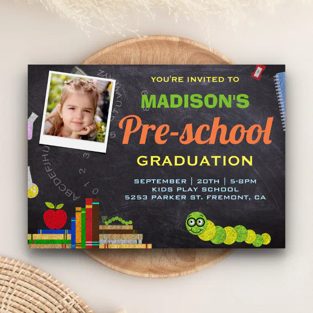 Cute Photo Preschool Graduation Invitation | Zazzle