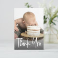 Cute Photos handlettering 1st birthday Custom note Thank You Card | Zazzle