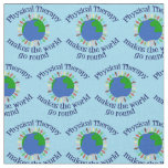 Peace Love Physical Therapy PT Pattern Fabric | Zazzle