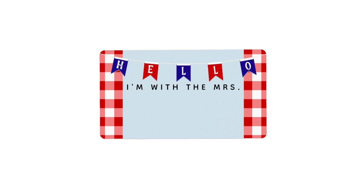 Cute Picnic Tablecloth Bride's Family Name Tag | Zazzle