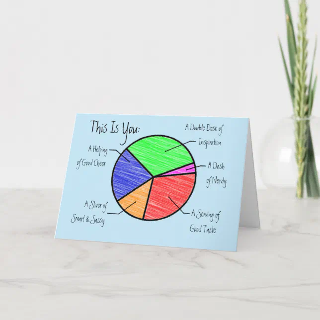 Cute Pie Chart Friends & Lovers Personalized Card | Zazzle